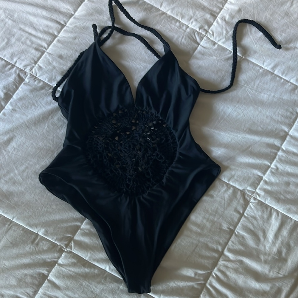 Frankies Bikinis Onepiece Cut Out Suit - Gem